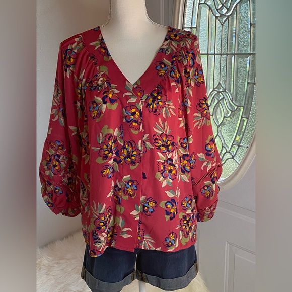 Zac & Rachel | Tops | Zac Rachel Floral Boho Top Size M Euc | Poshmark